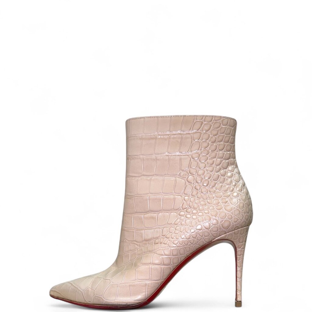 Christian Louboutin So Kate Booty Crocodile Effect Boots Beige 38 ...